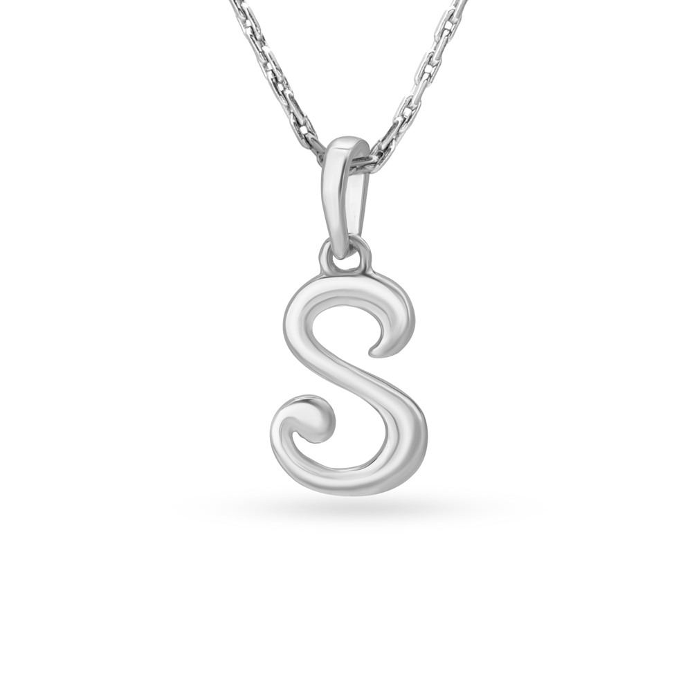 Buy Alphabet S Platinum Pendant at Best Price | Tanishq UAE