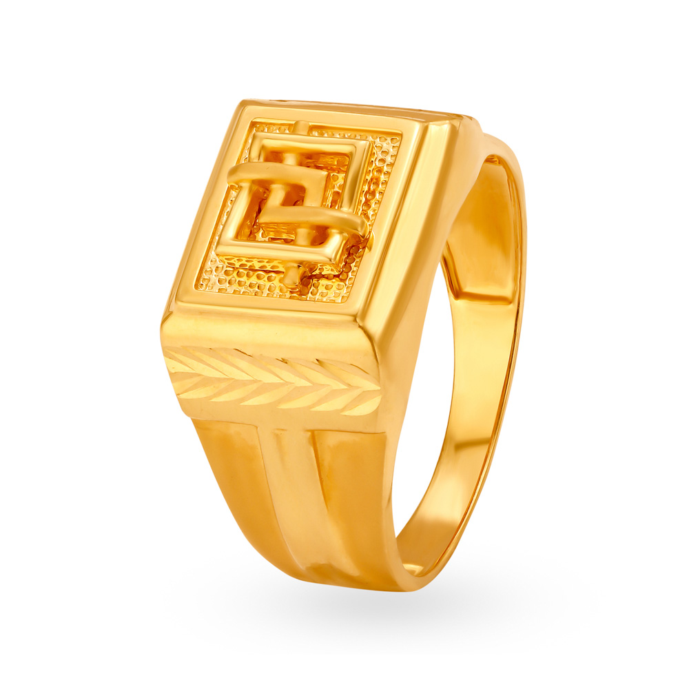 Buy Illusionistic 22 Karat Gold Square Ring For Men at Best Price ...
