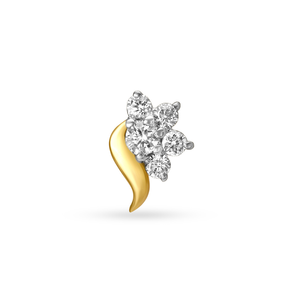 Buy 18KT Yellow Gold Diamond Nose Pin at Best Price | Tanishq UAE