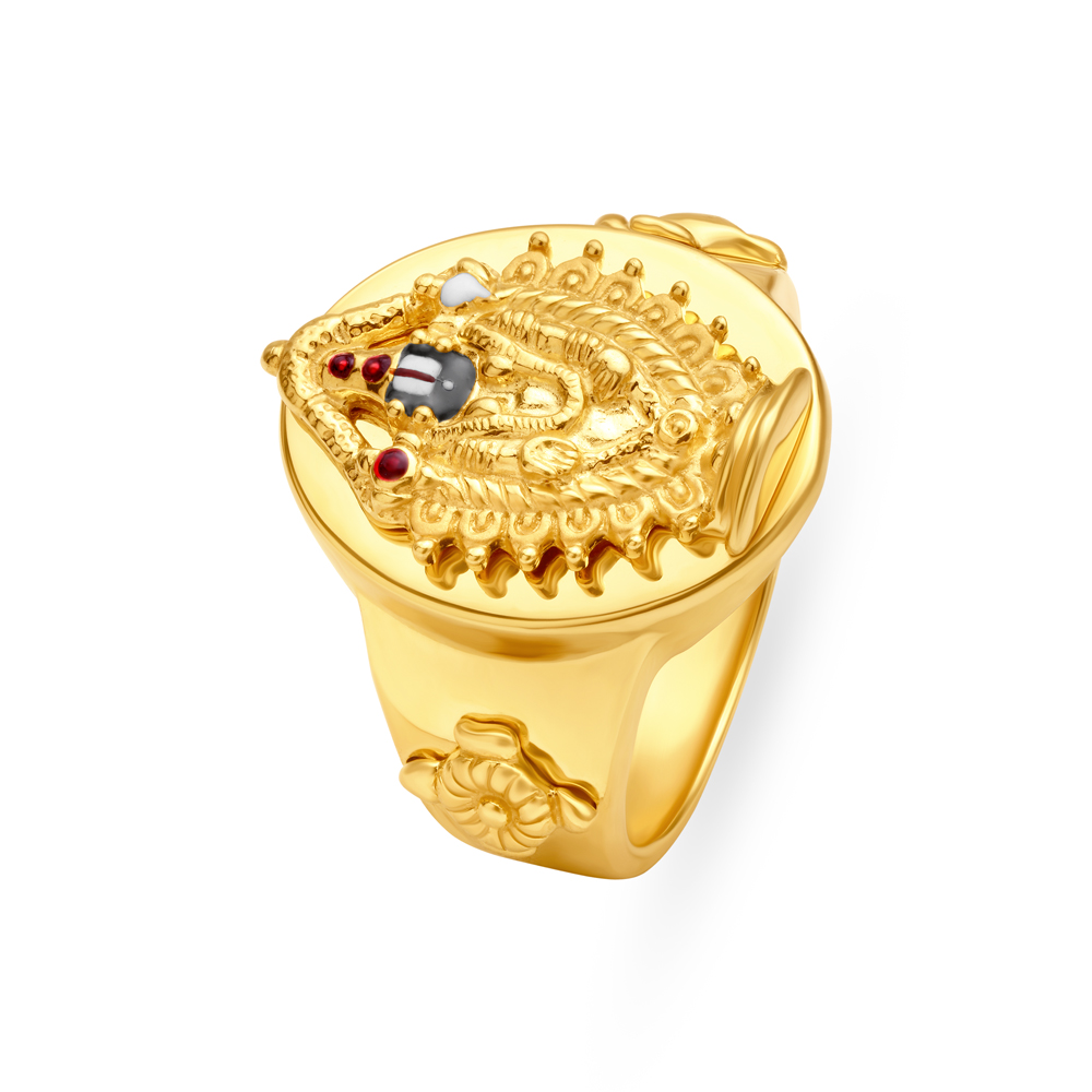 Buy Auspicious Yellow Gold Lord Balaji Finger Ring at Best Price ...