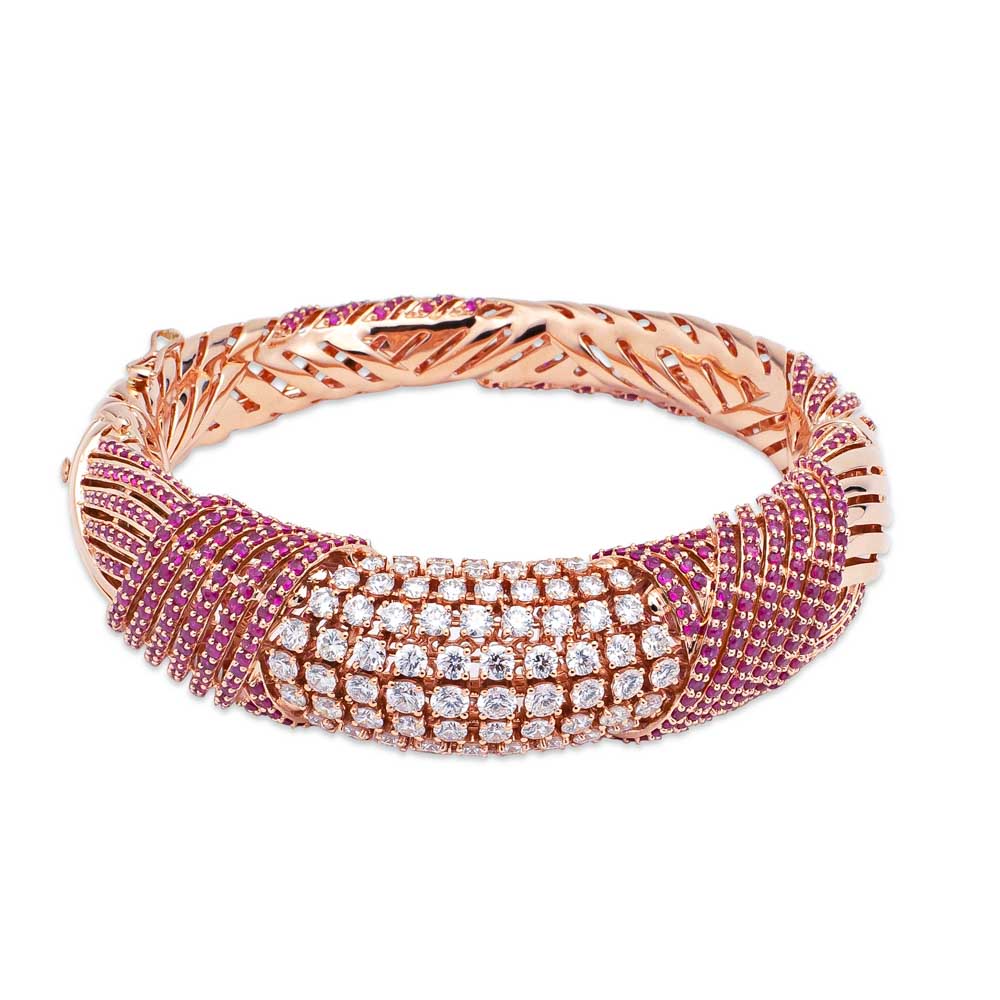 Buy Diamond Dreamscape Ruby Bangle at Best Price | Tanishq UAE