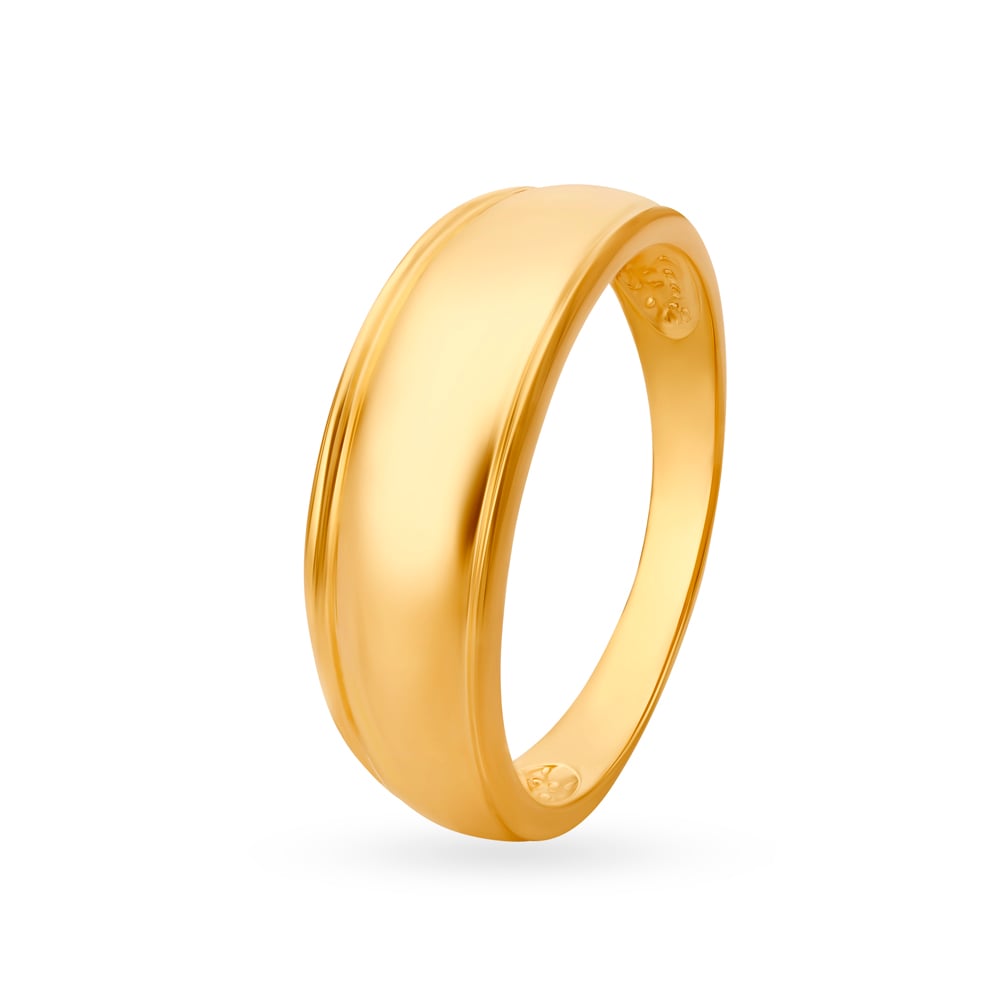 Buy Lustrous Minimalistic Gold Ring for Men at Best Price | Tanishq UAE