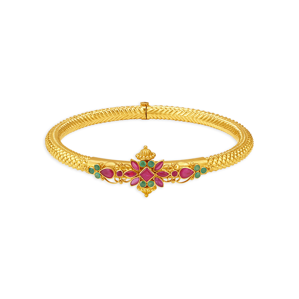Buy Janya Emerald and Ruby Bangle at Best Price | Tanishq UAE