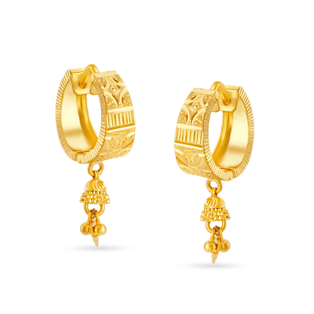Buy Traditional Radiant Gold Hoop Bali Earrings at Best Price | Tanishq UAE