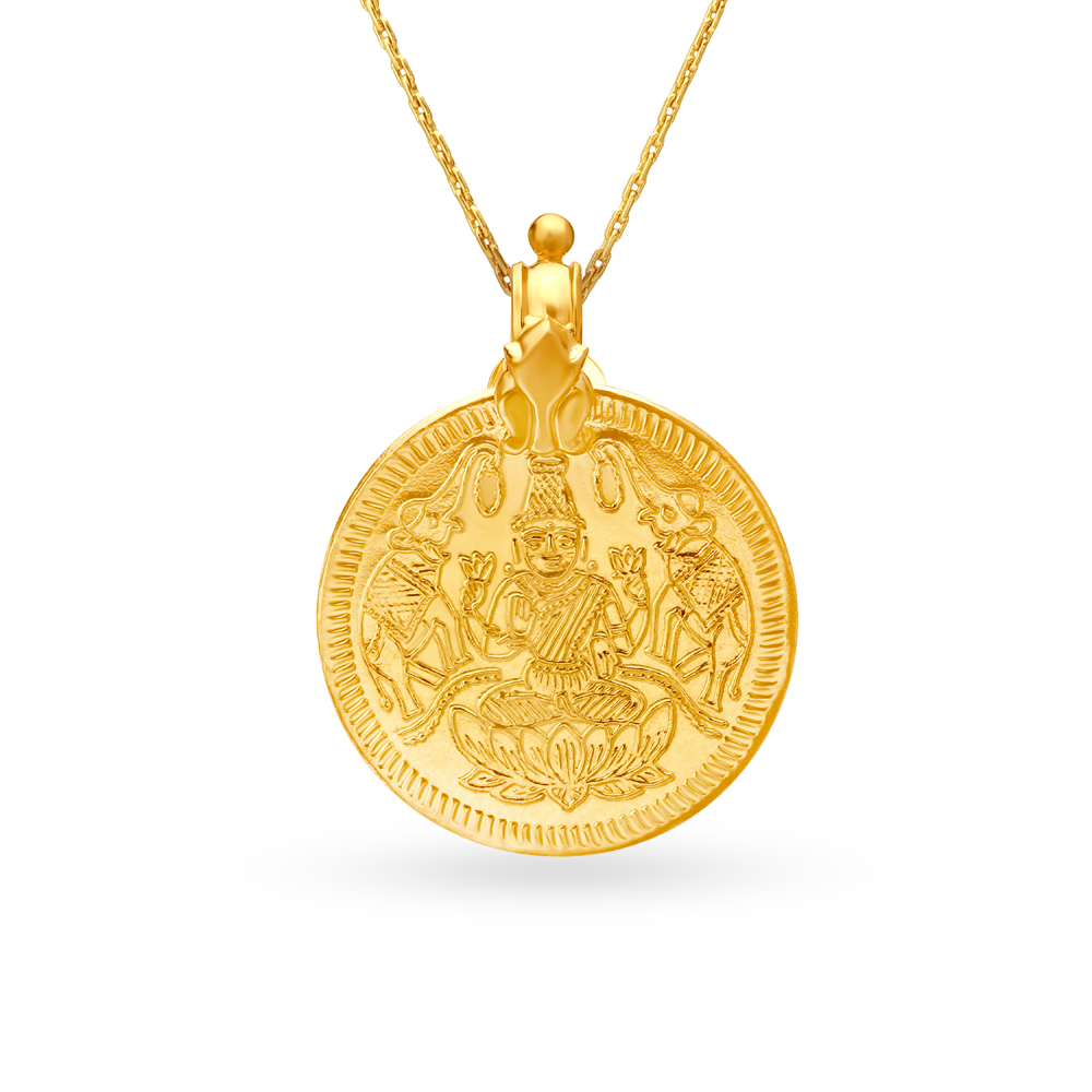 Buy Opulent Temple Gold Pendant Jacket at Best Price | Tanishq UAE