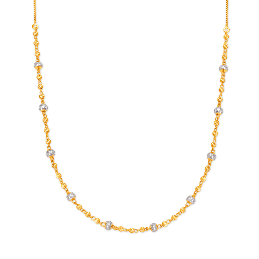 Buy Shining Traditional Bead Gold Chain at Best Price | Tanishq UAE