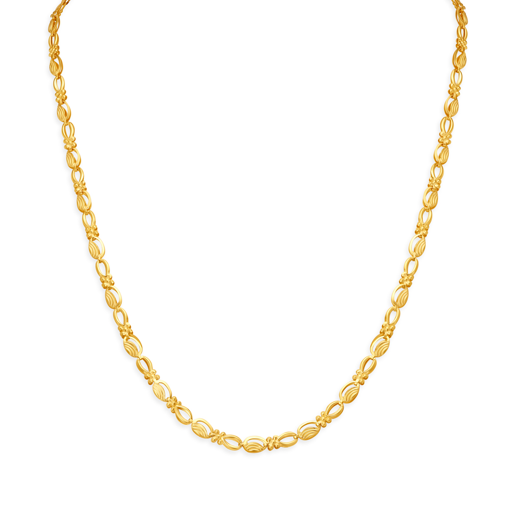 Buy Oval Motif Gold Chain For Men at Best Price | Tanishq UAE