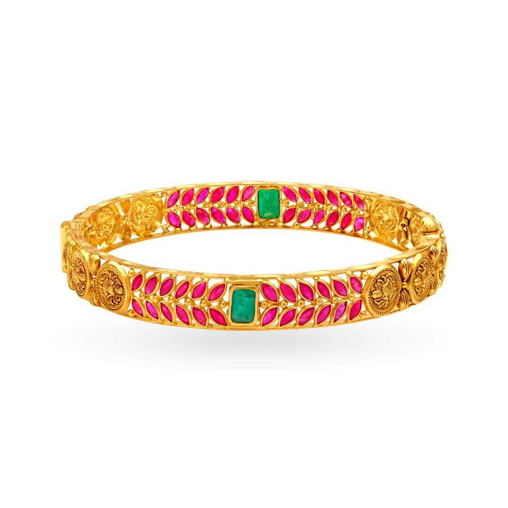 Buy Quintessential Emerald Ruby Bangle at Best Price | Tanishq UAE