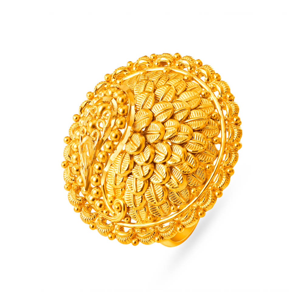 Buy Intricate Circular 22 Karat Gold Finger Ring at Best Price ...