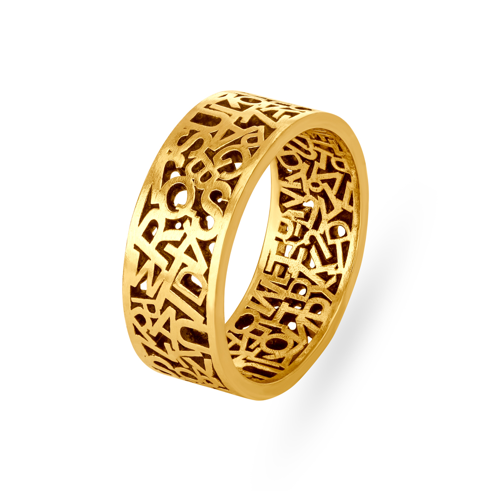 Buy Quirky Alphabet Gold Finger Ring with a Black Antique Finish for ...