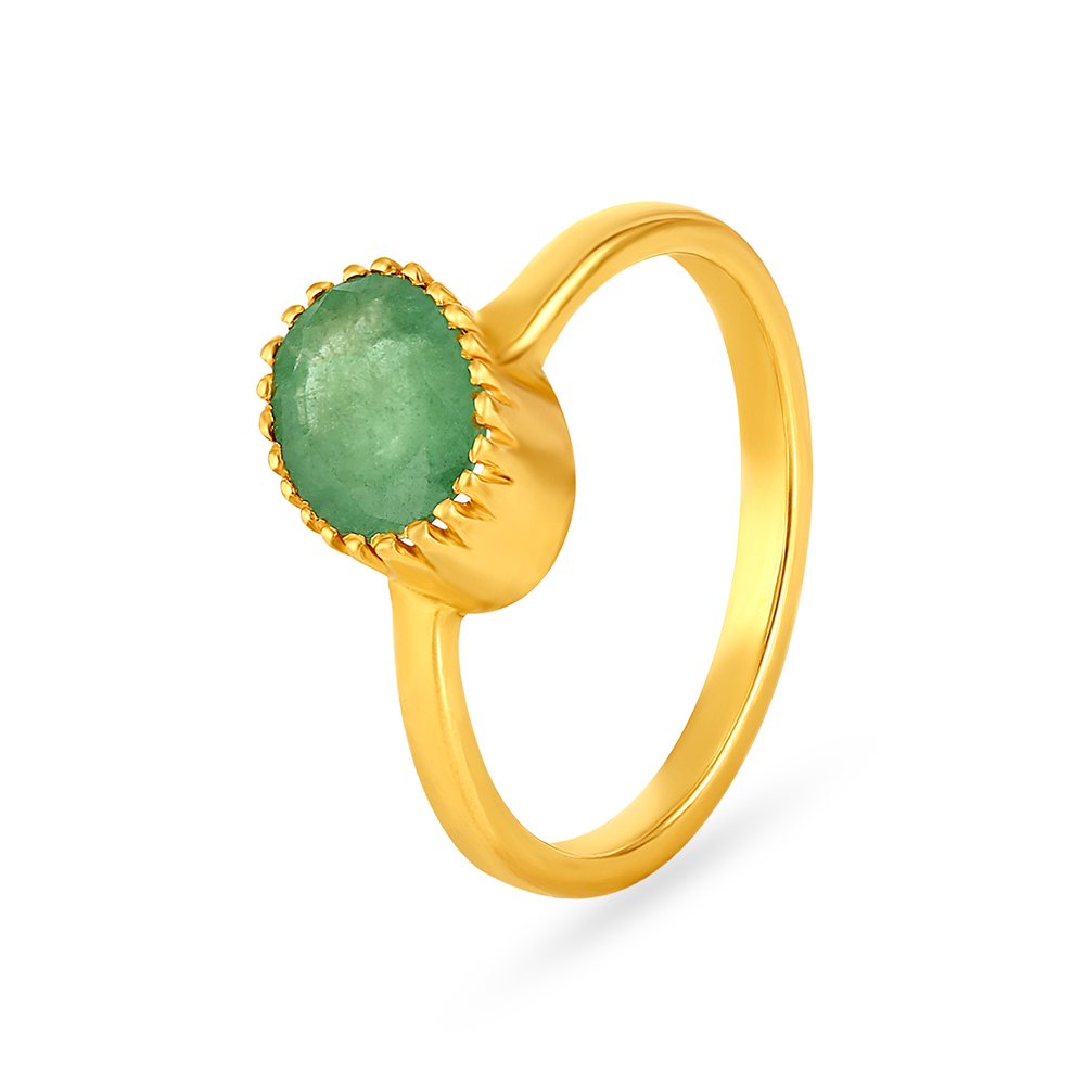 Buy Simplistic 22 Karat Gold And Emerald Finger Ring at Best Price ...