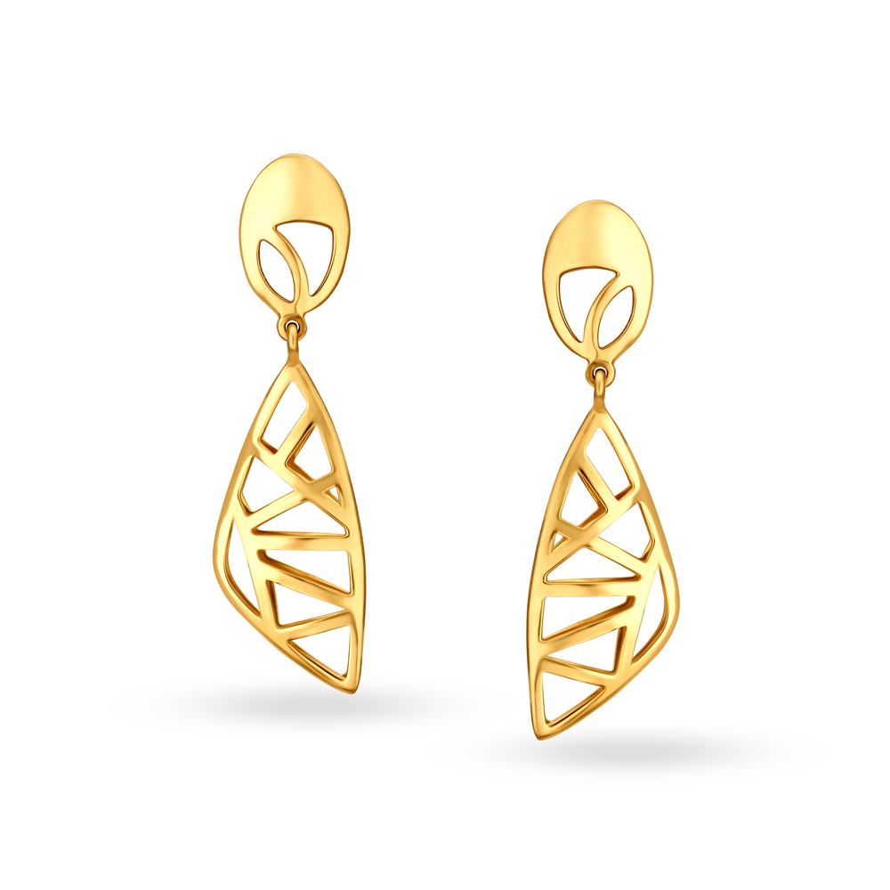 Buy Contemporary Triangle Pattern Gold Drop Earrings at Best Price ...