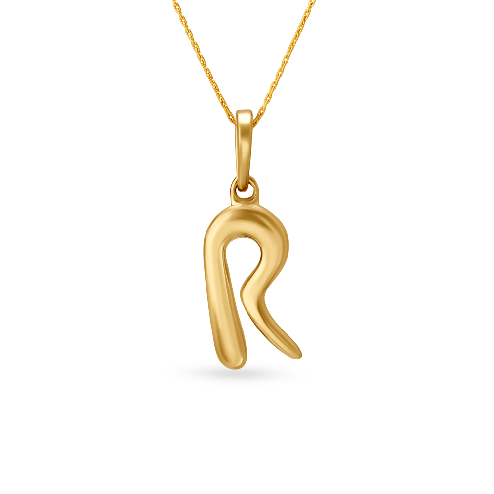 Buy Letter Perfect 'R' Gold Pendant at Best Price | Tanishq UAE