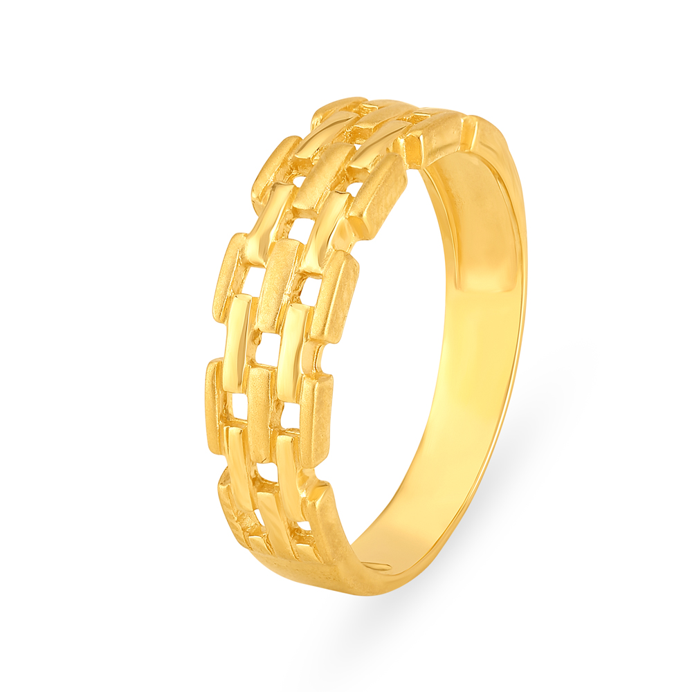 Buy Stylish Geometric Gold Ring for Men at Best Price | Tanishq UAE