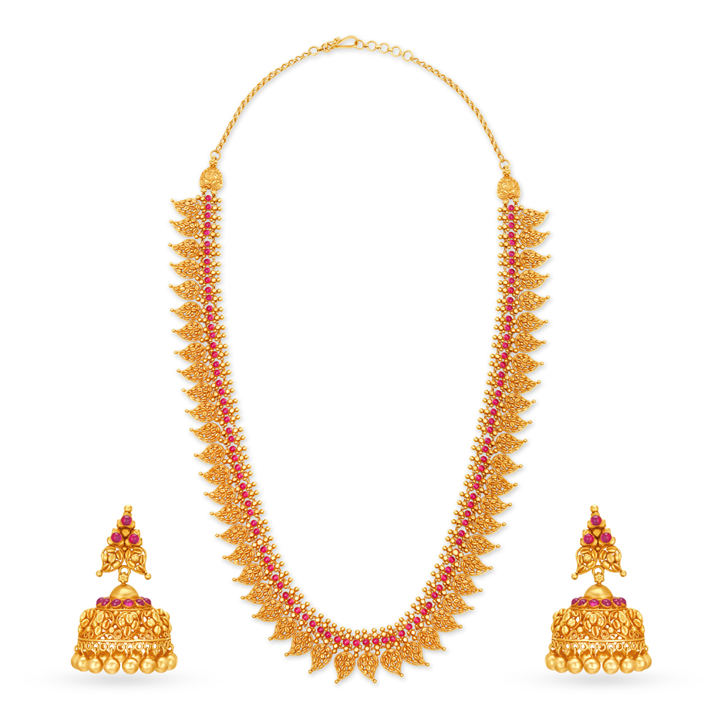 Buy Elaborate Gold Necklace Set for All Indian Brides at Best Price ...