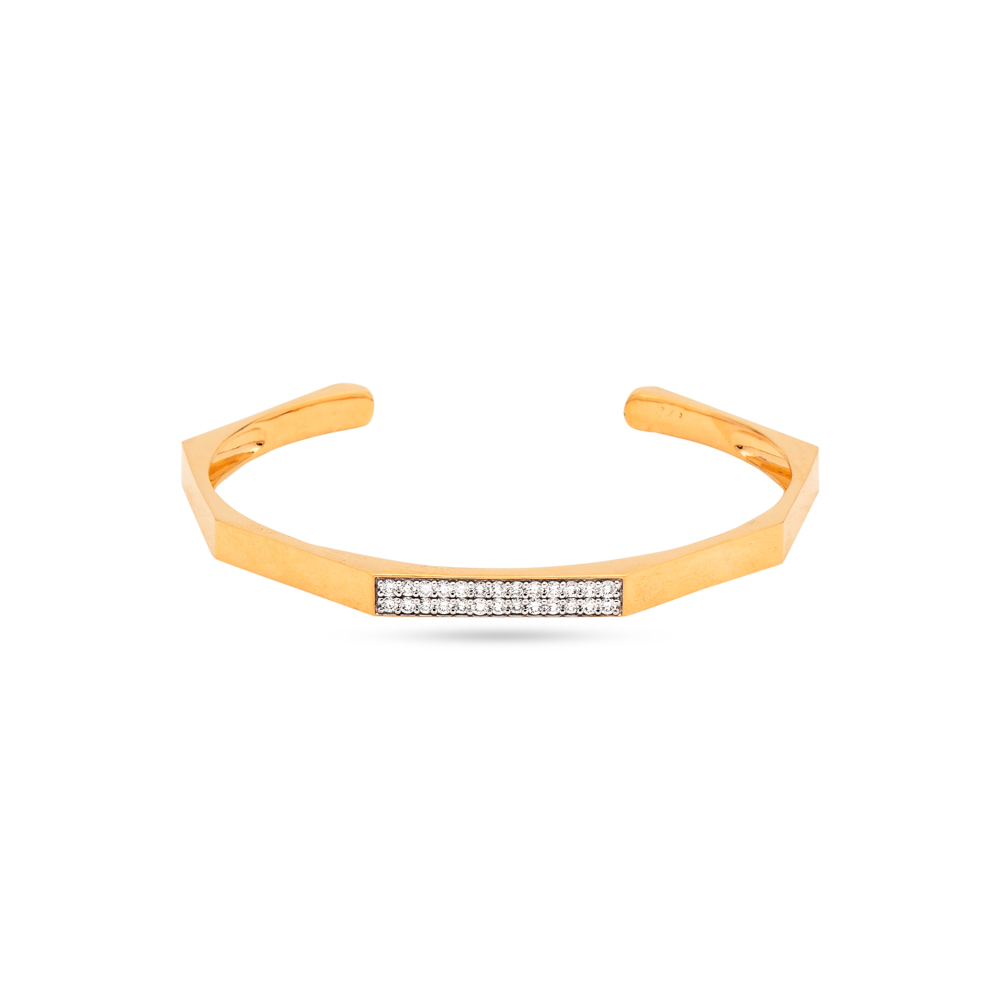 Buy Angular Gold & Diamond Cuff Bangle For Men at Best Price | Tanishq UAE