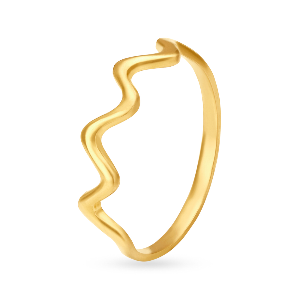 Buy Whimsical Wave Pattern Gold Ring at Best Price | Tanishq UAE