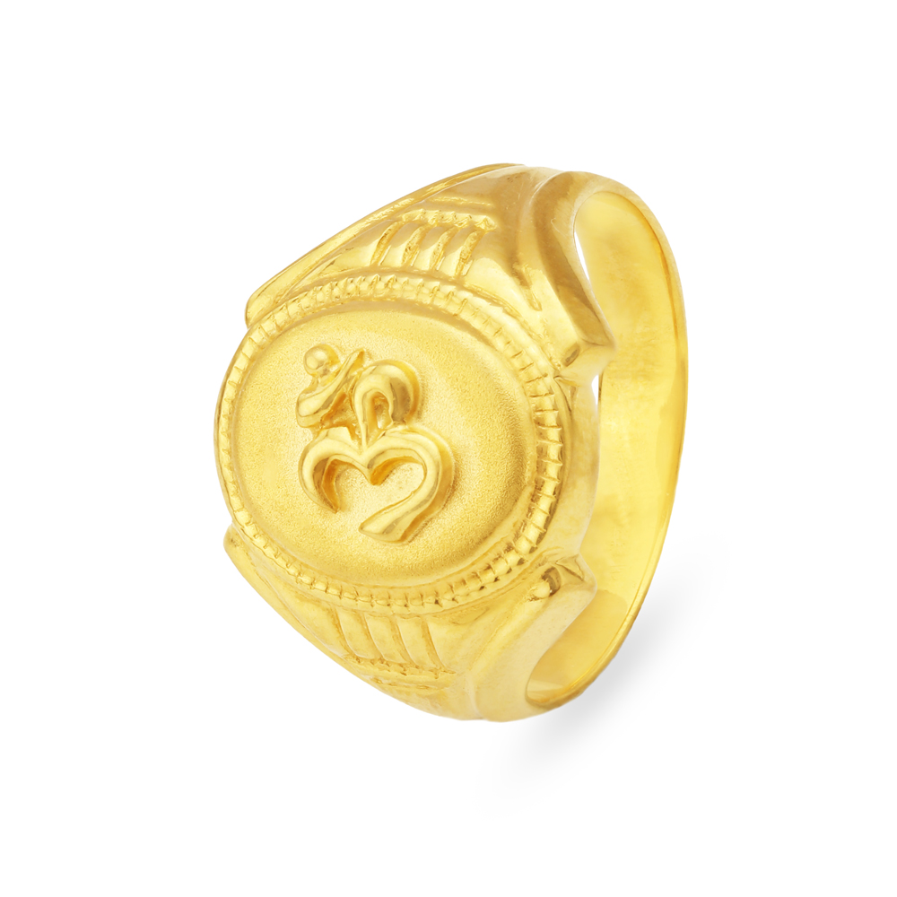 Buy Religious 22 Karat Yellow Gold Om Finger Ring at Best Price ...