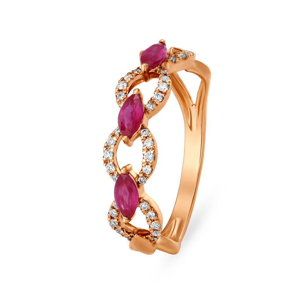 Buy Lush Ruby Diamond Finger Ring at Best Price | Tanishq UAE