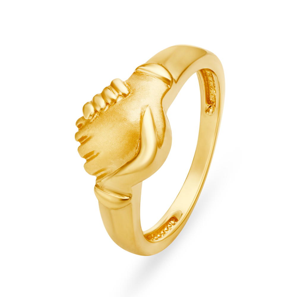 Buy Lovely 22 Karat Yellow Gold Hand Holding Finger Ring at Best Price ...