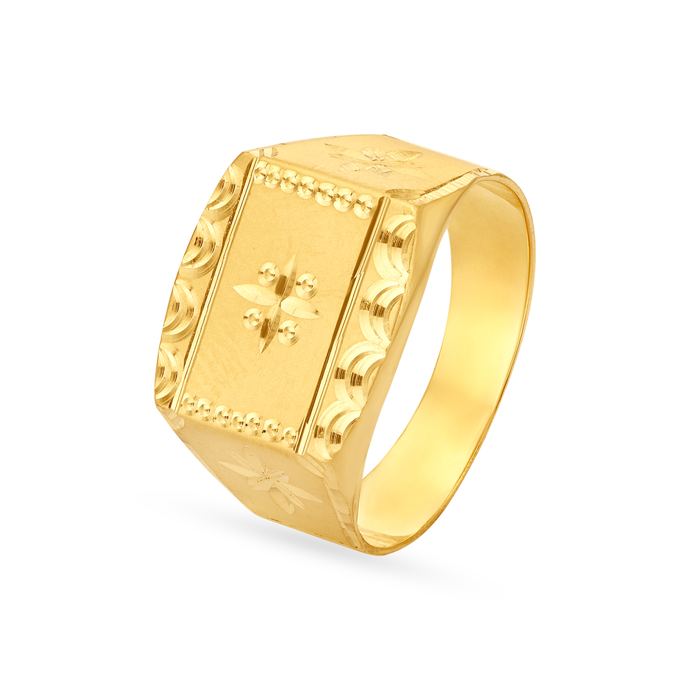 Buy Grand Box Gold Ring for Men at Best Price | Tanishq UAE