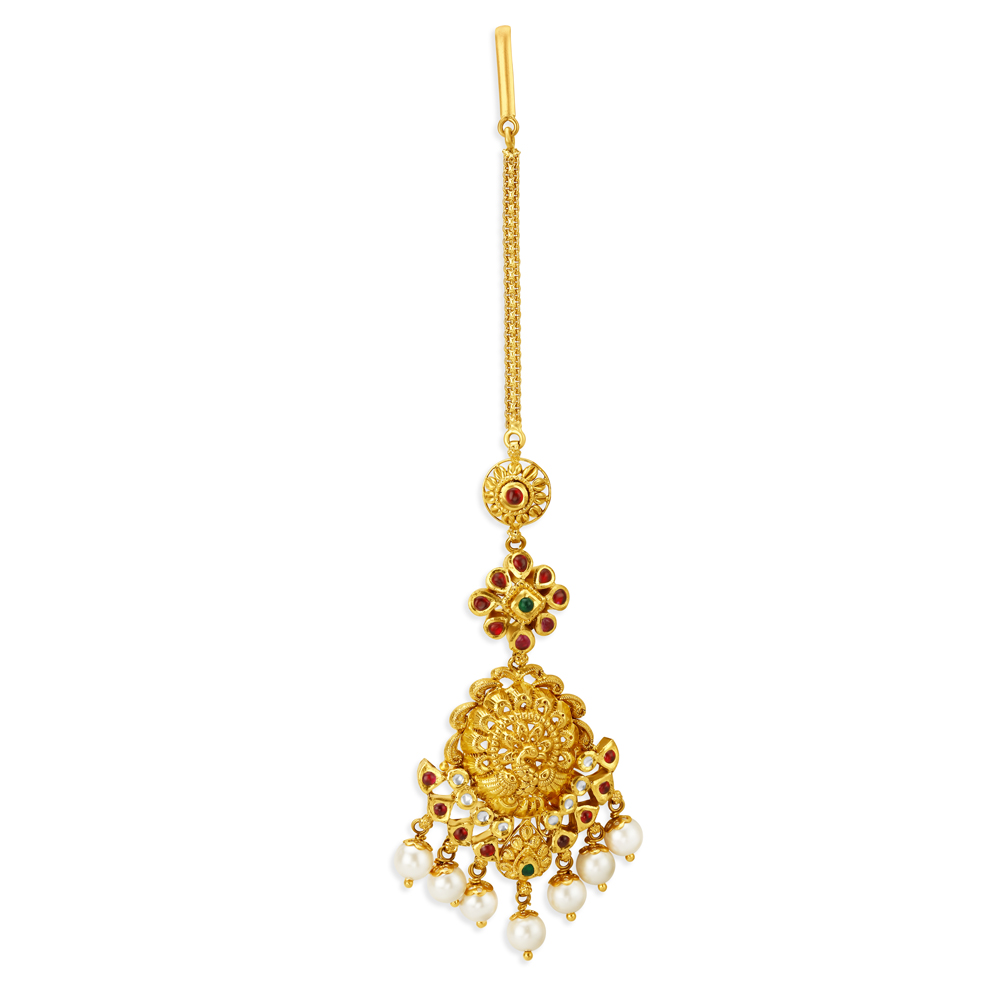 Buy Majestic Gold Maang Tikka for the Gujarati Bride at Best Price ...