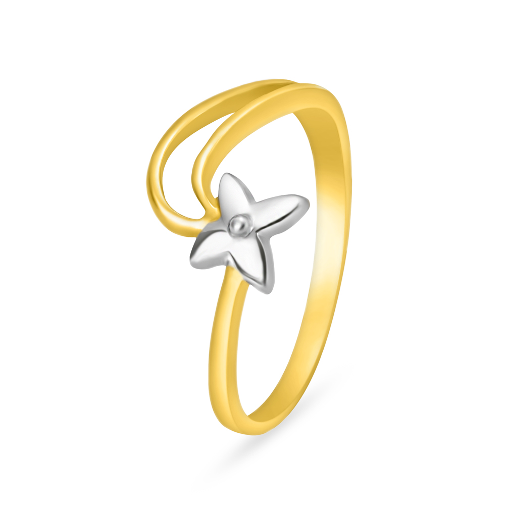 Buy Lovely 22 Karat Yellow Gold Dainty Flower Finger Ring at Best Price ...