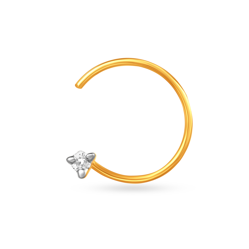 Buy Dainty Petite Gold and Diamond Nose Pin at Best Price | Tanishq UAE