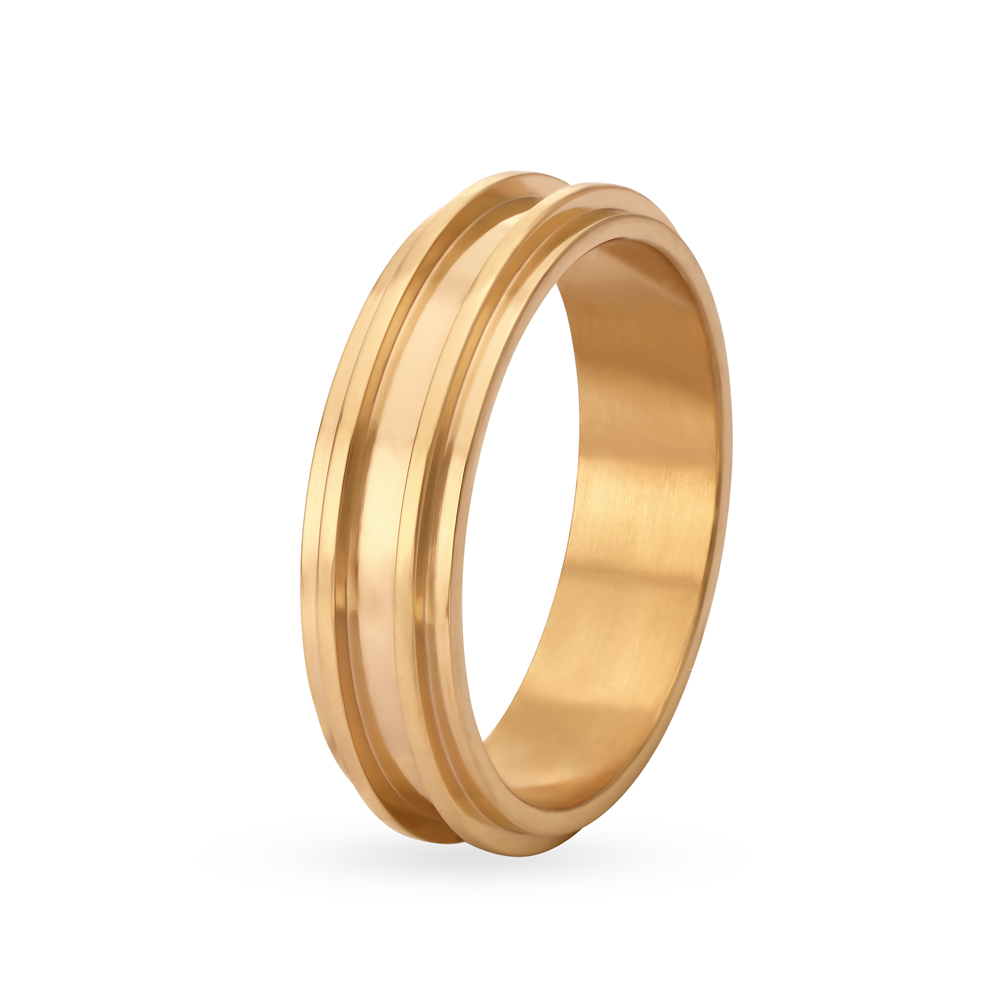 Buy Minimalistic Ridged Gold Challa Ring for Men at Best Price ...