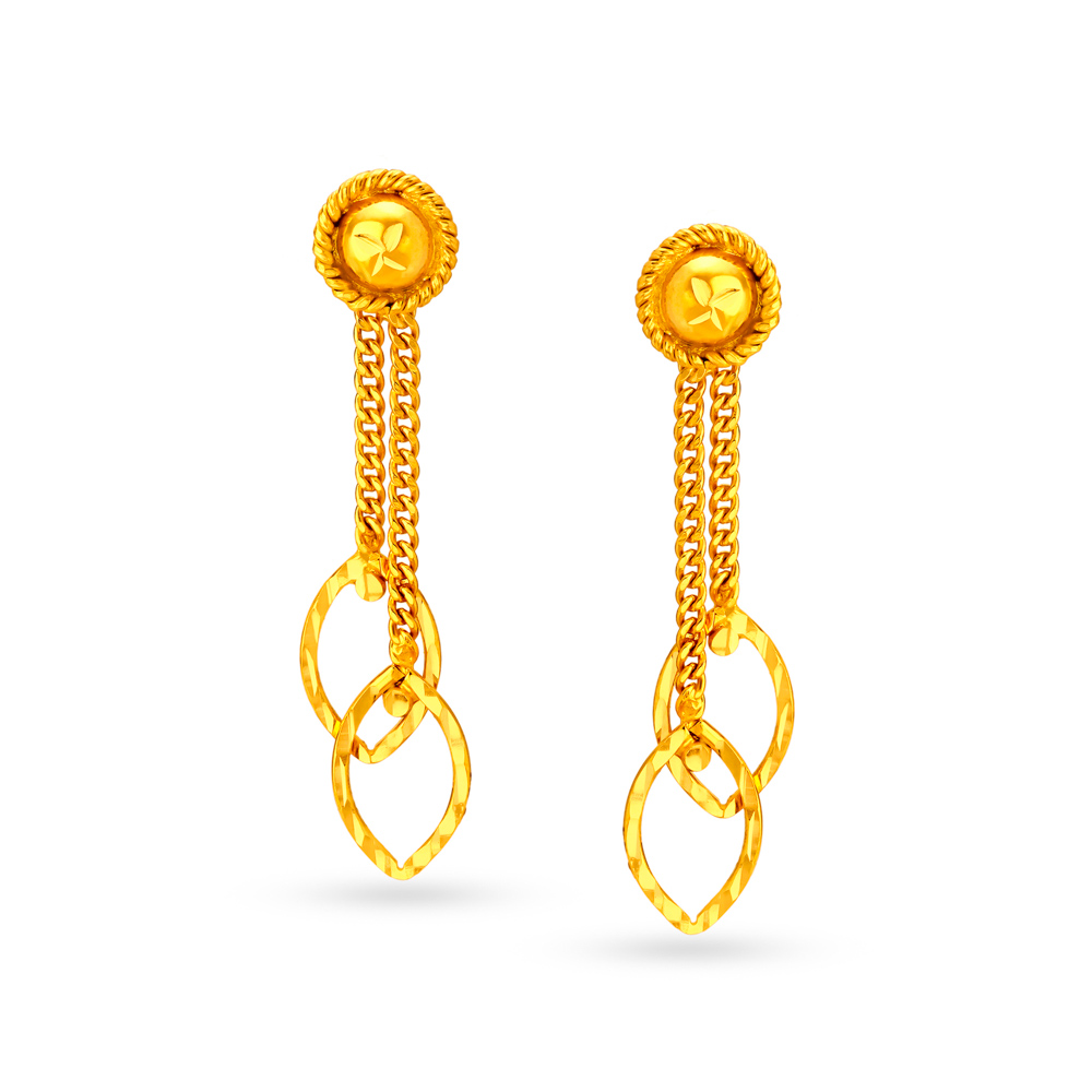 Buy Glamorous 22 Karat Yellow Gold Leaf Drops at Best Price | Tanishq UAE