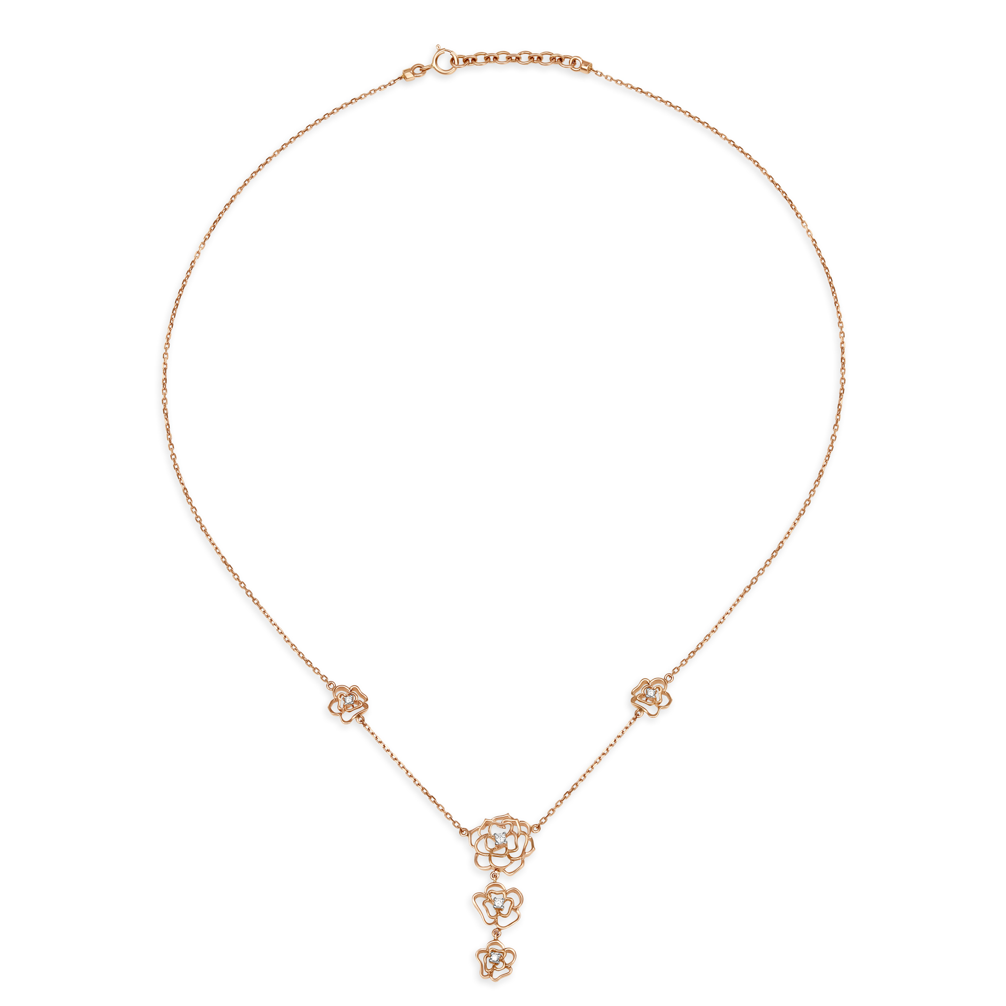 Buy Mia by Tanishq 18KT Rose Gold Diamond Neckwear with Floral Design ...