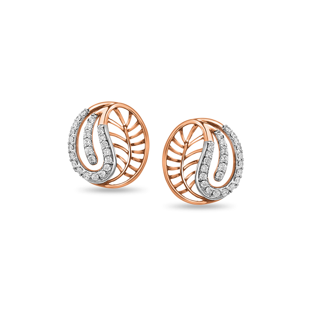 Buy 18 KT Mango Shape Rose Gold Diamond Stud Earrings at Best Price ...