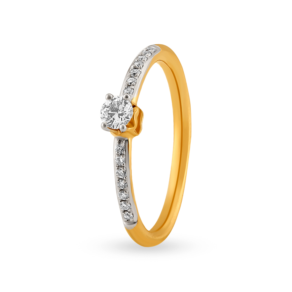 Buy 18 Karat Gold And Diamond Engagement Ring at Best Price | Tanishq UAE