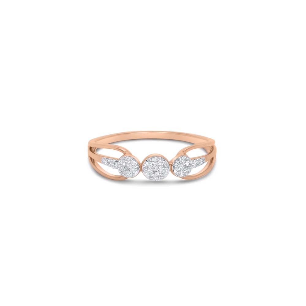 Buy 18 KT Rose Gold Enticing Diamond Ring at Best Price | Tanishq UAE